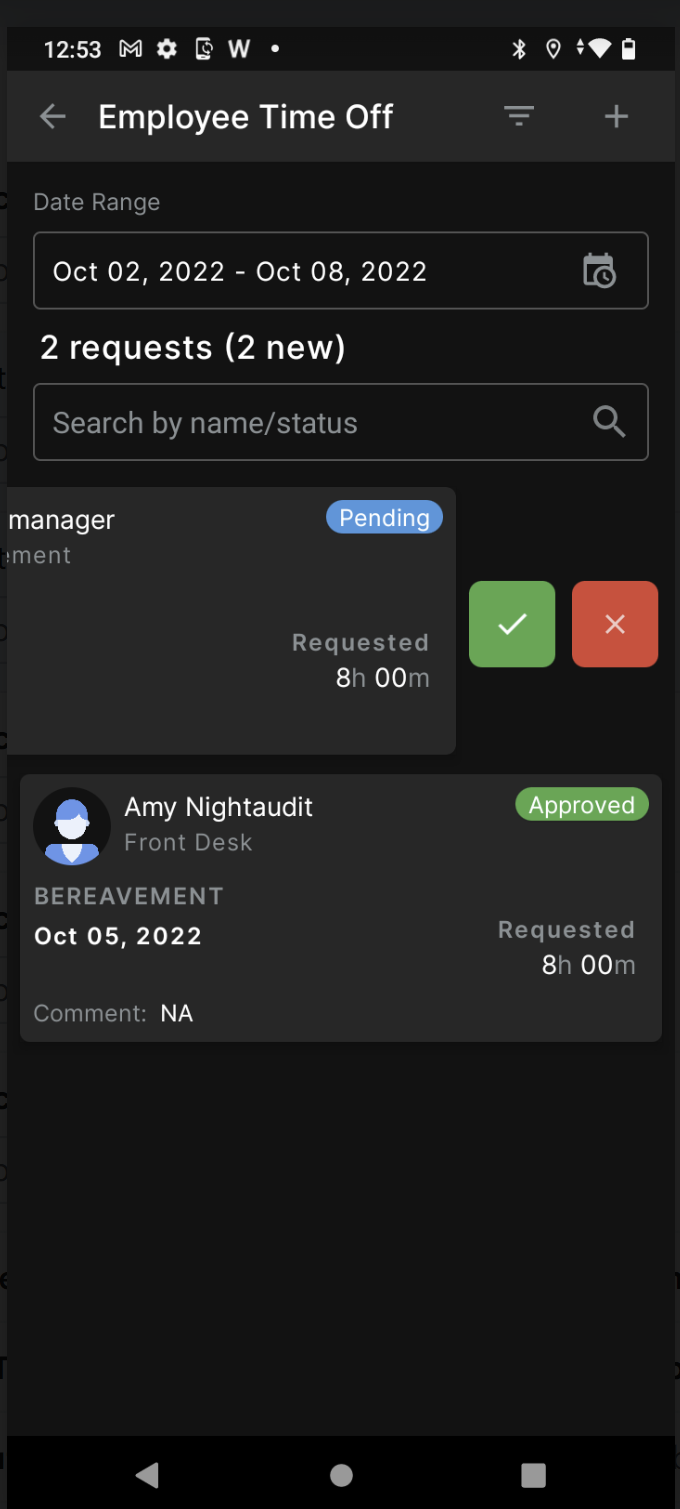 Approving Time off Requests (Mobile) – WRKSPOT Help Center