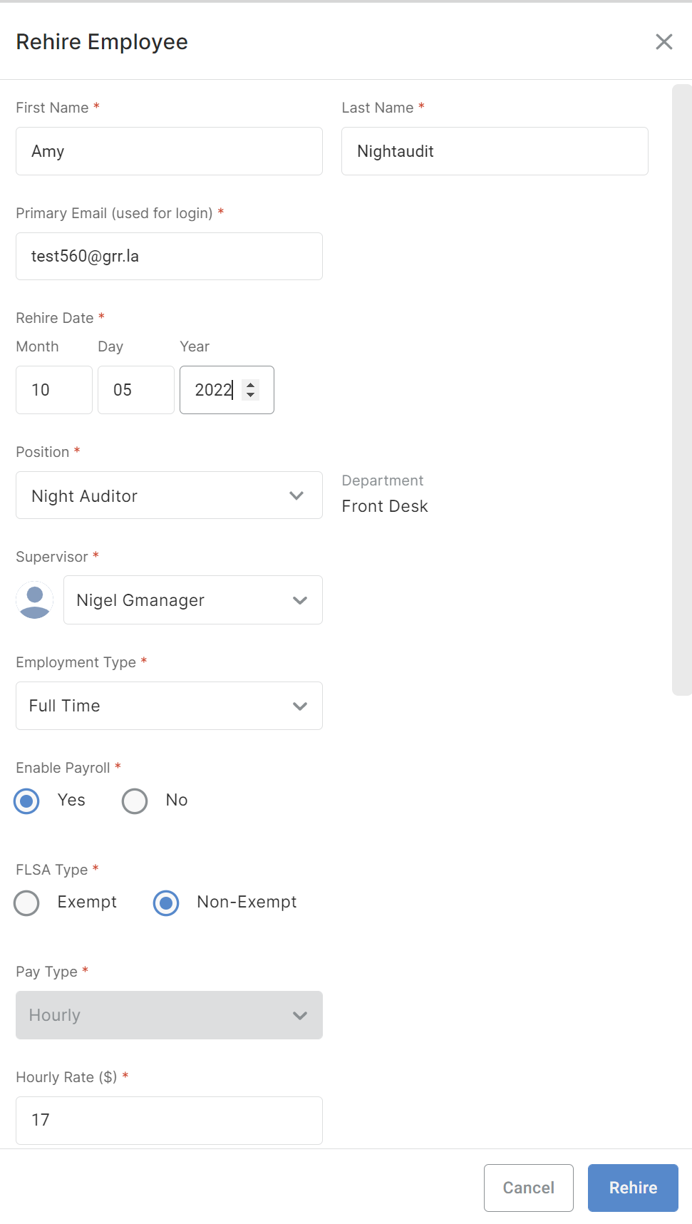Rehire an Employee – WRKSPOT Help Center