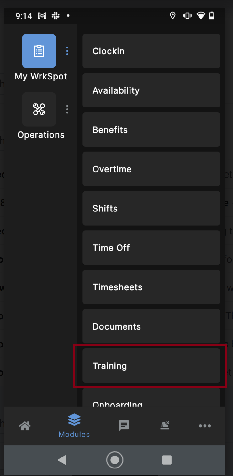 Mobile: Complete Assigned Employee Training – WRKSPOT Help Center