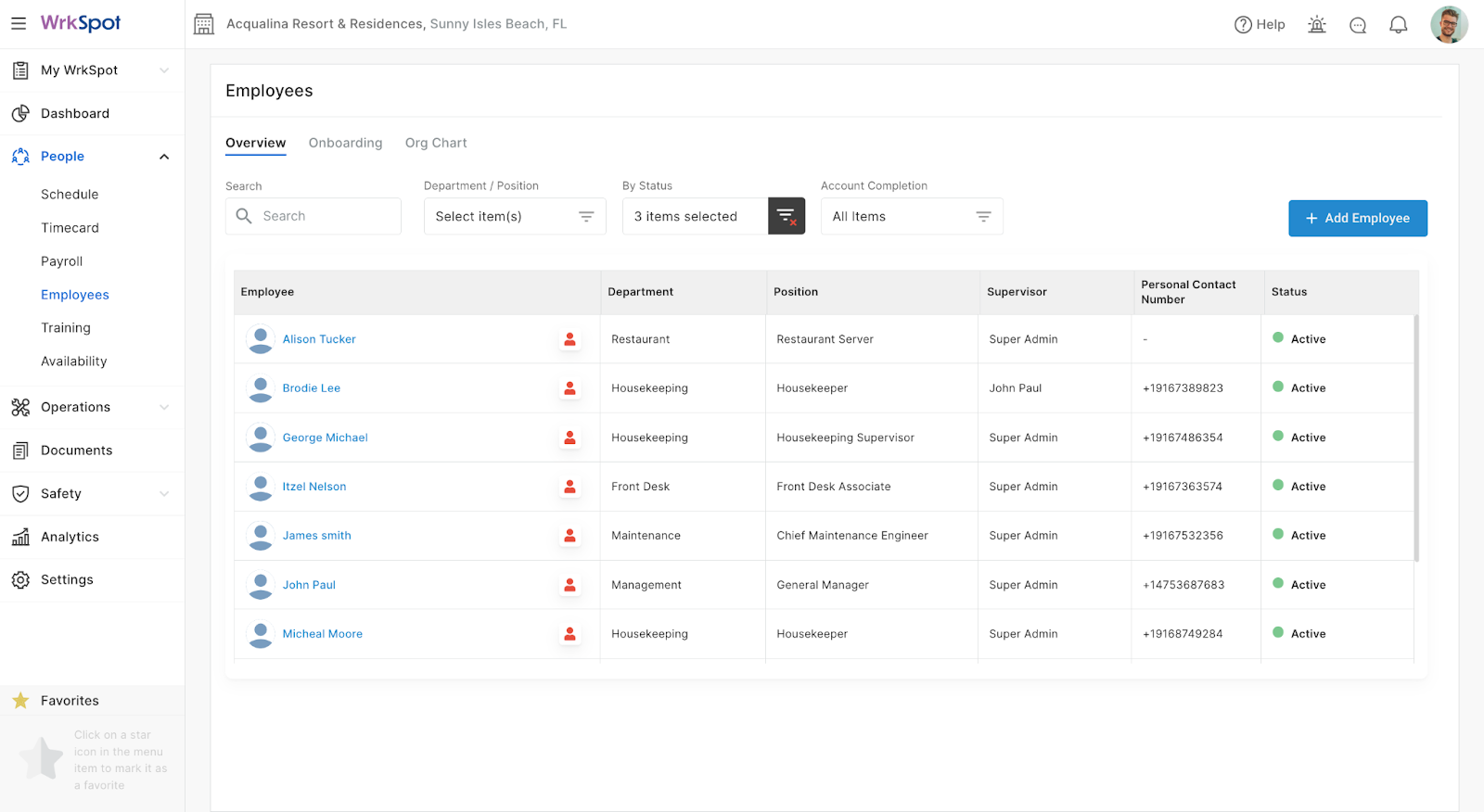 Managing Employees - Screen Guidelines – WRKSPOT Help Center