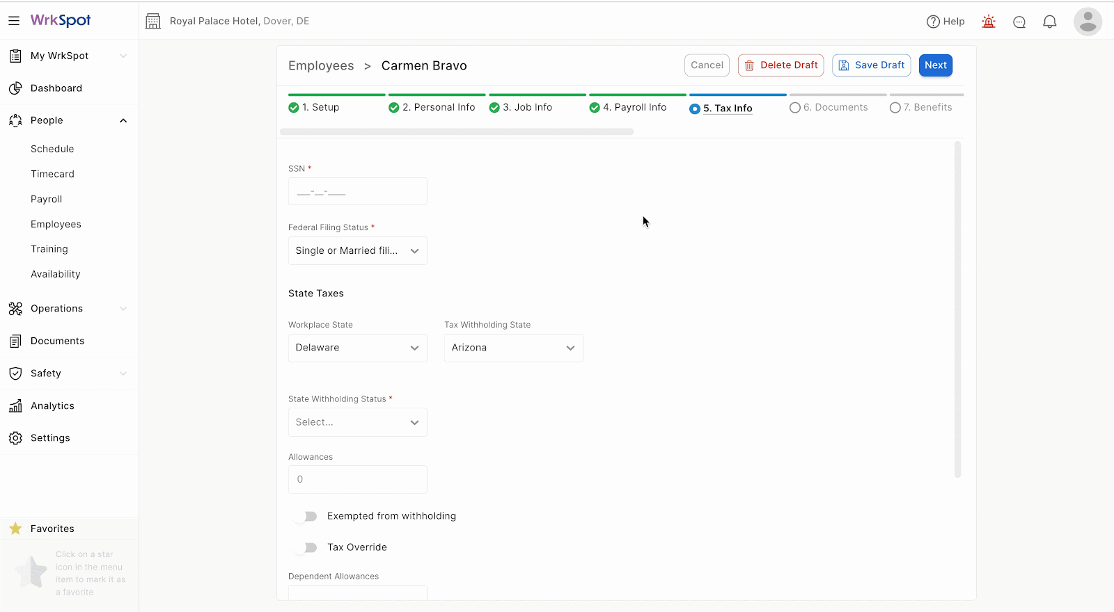 New Hire Employee Creation - HR Onboarding – WRKSPOT Help Center