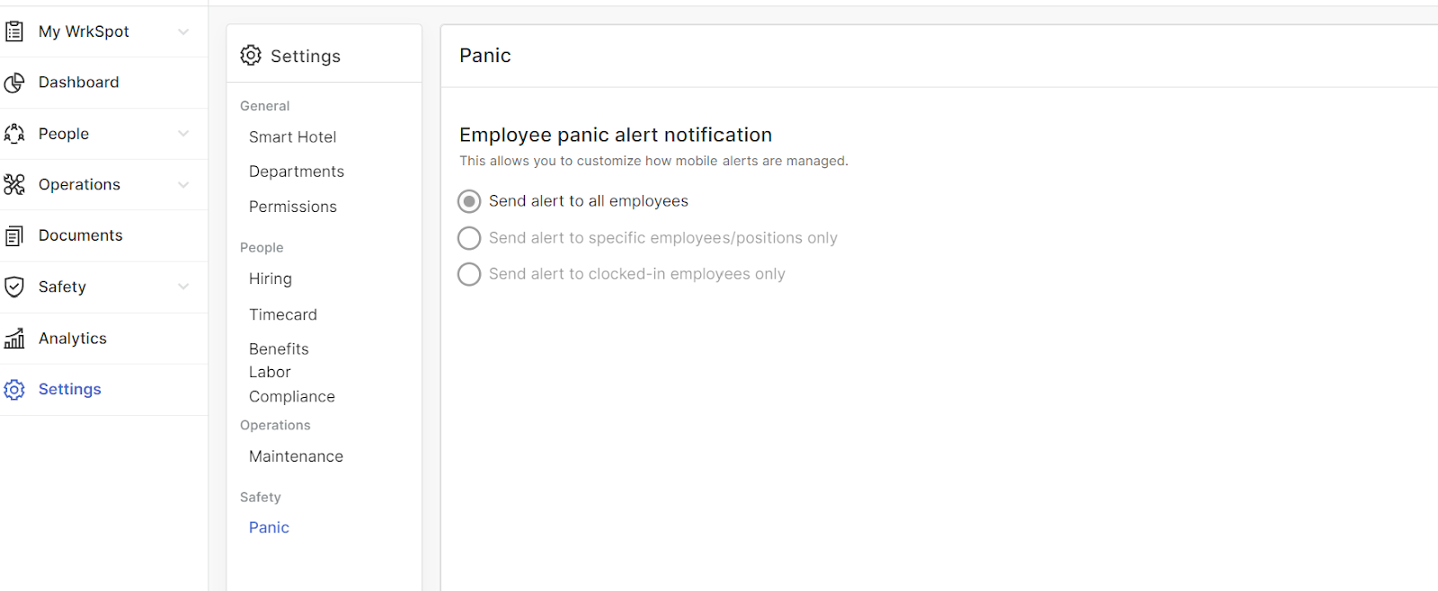Panic Alert Notification Settings for Employees – WRKSPOT Help Center