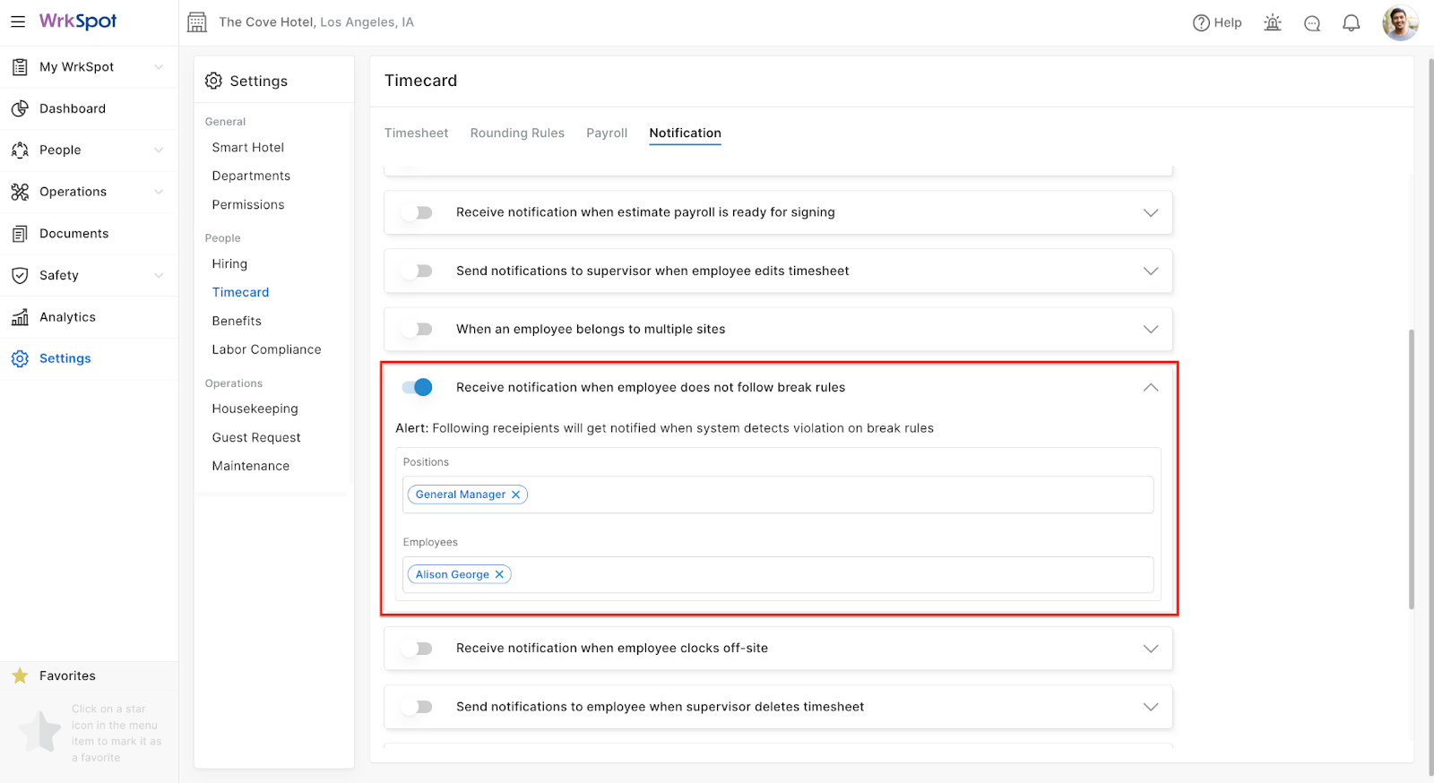 Ensure Employee is not violating their Meal Break – WRKSPOT Help Center