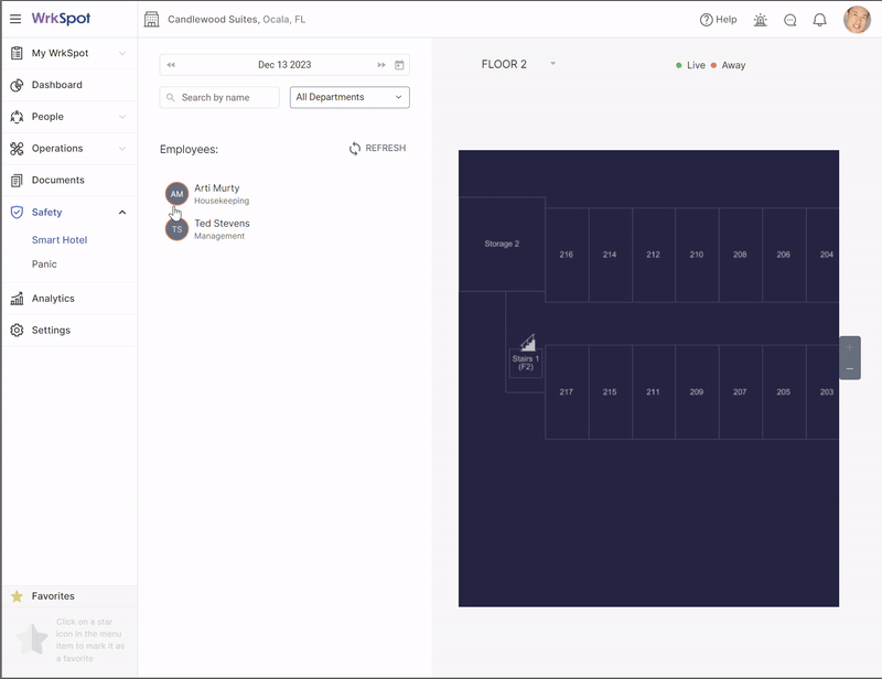Employee Location-Smart Hotel – WRKSPOT Help Center