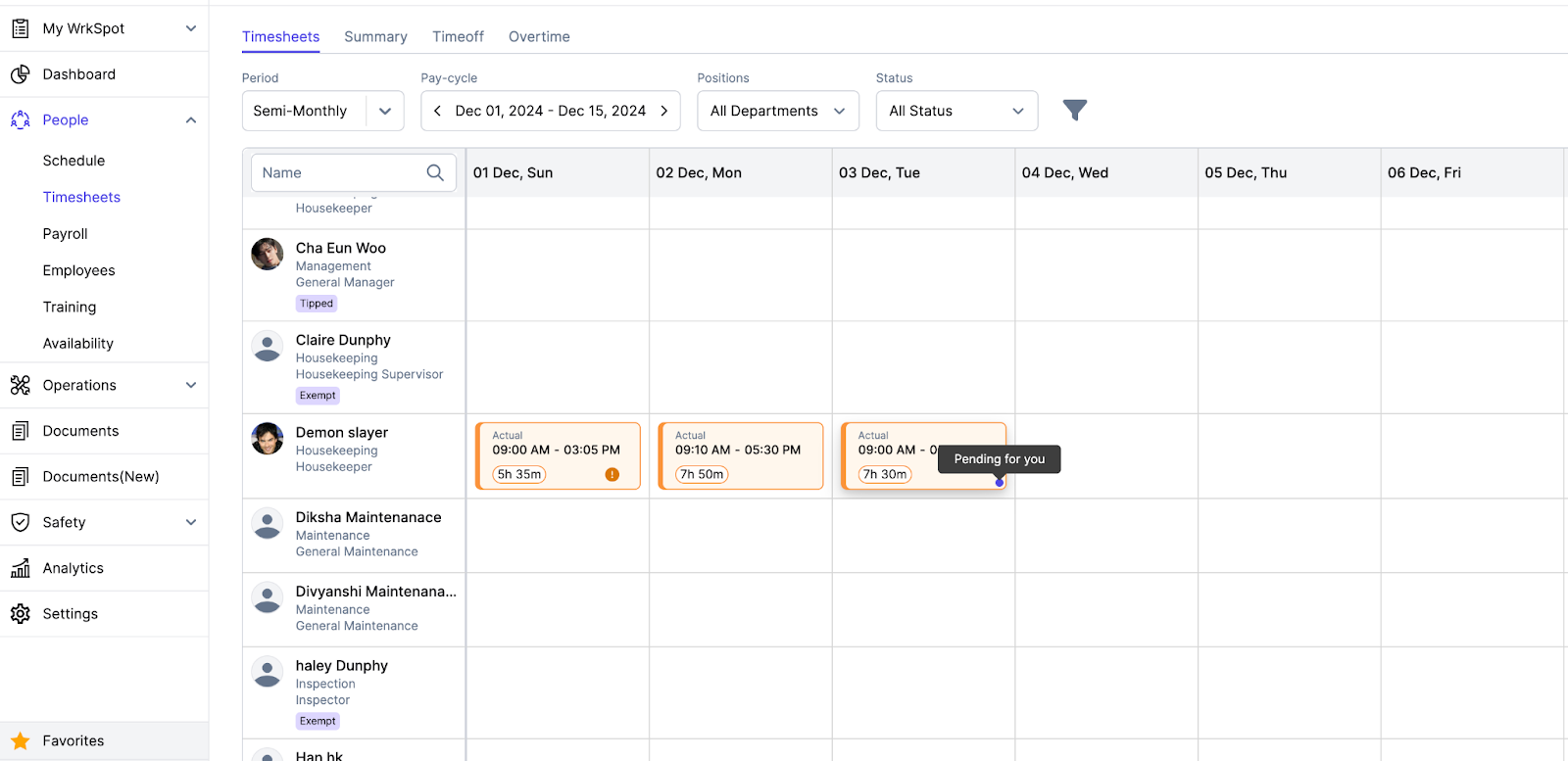 How to approve a timesheet for an employee on the web? – WRKSPOT Help ...