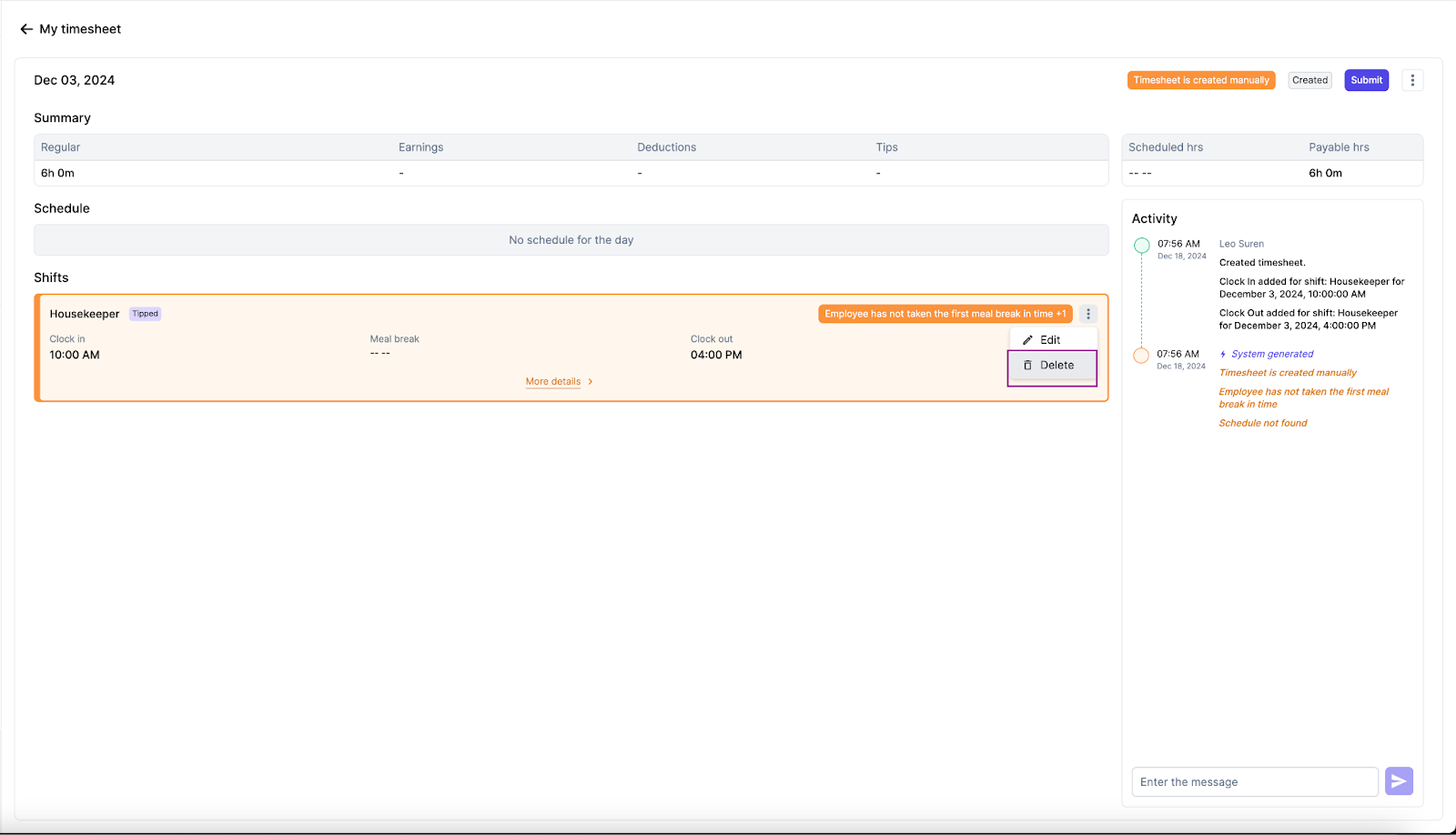How to delete a shift or entire timesheet as an employee on the web ...
