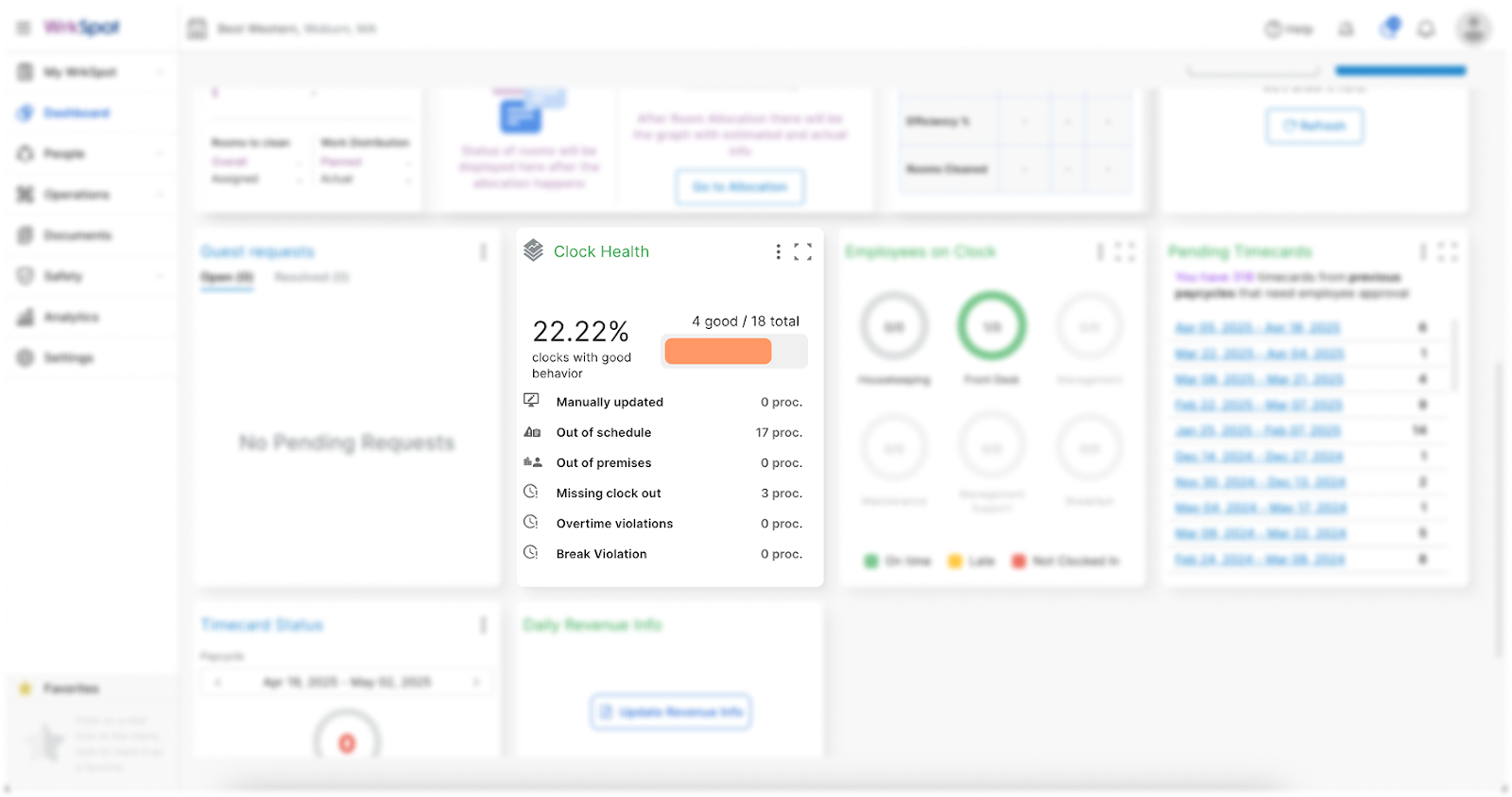 How to Use the Clock Health Card - Dashboard – WRKSPOT Help Center
