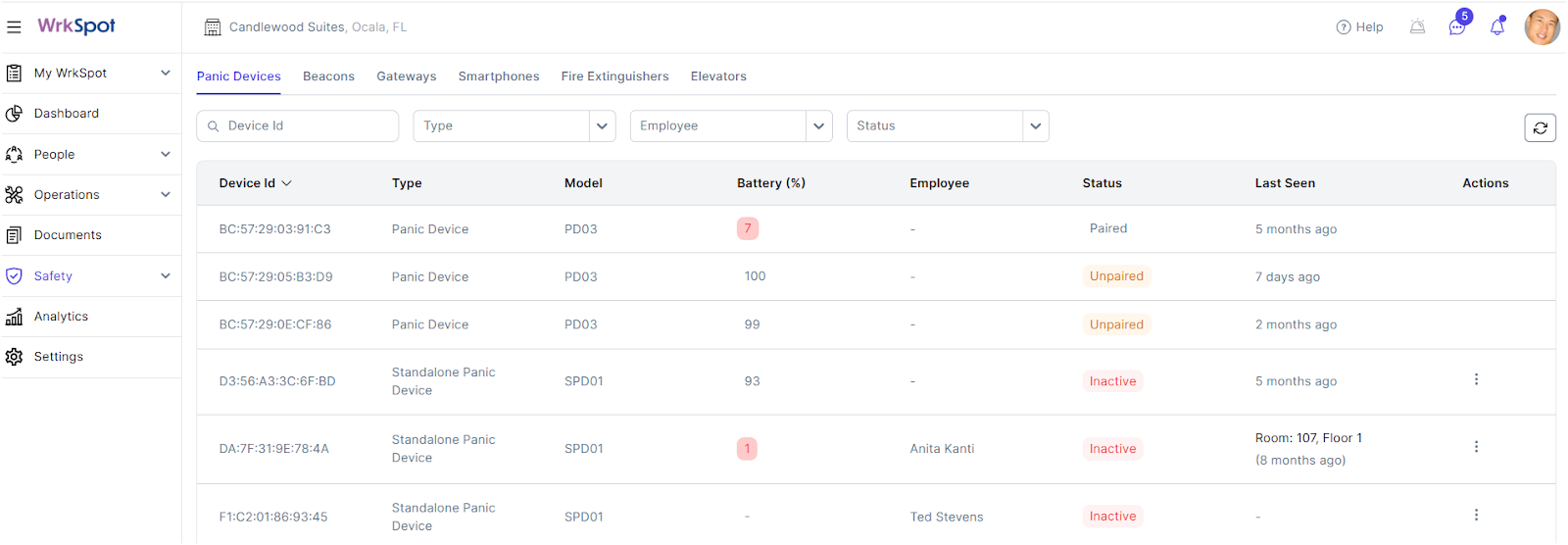 View and manage panic devices in your property – WRKSPOT Help Center